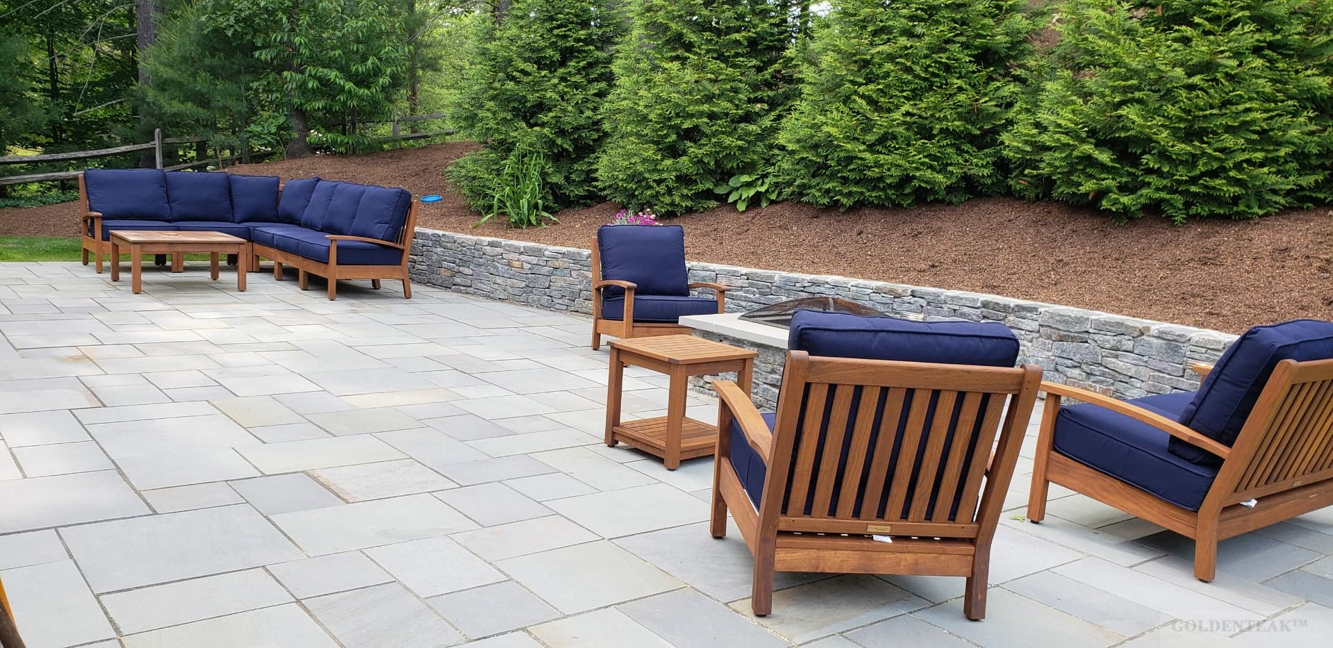 Teak Deep Seating Set with Sofa, Loveseat & Club Chair | Teak Patio ...