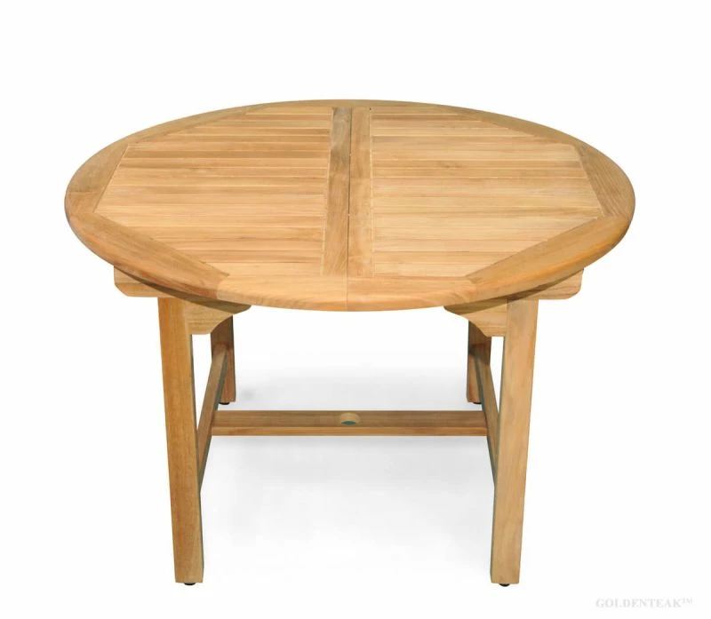 Buy Teak Round Dining Table with Leaf Extension | GoldenTeak