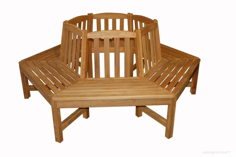 Teak Bench Tree Bench Hexagon (6 Sides), Teak Wood Outdoor Furniture