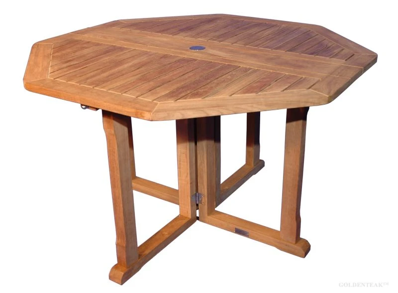Buy Teak Octagon Collapsible Table 48 Inch Online - GoldenTeak