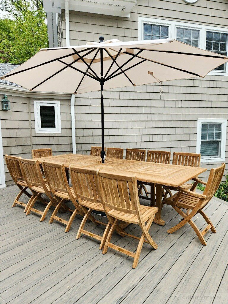 Nantucket Dining Patio Set (Seats 12) Customer Photo Goldenteak