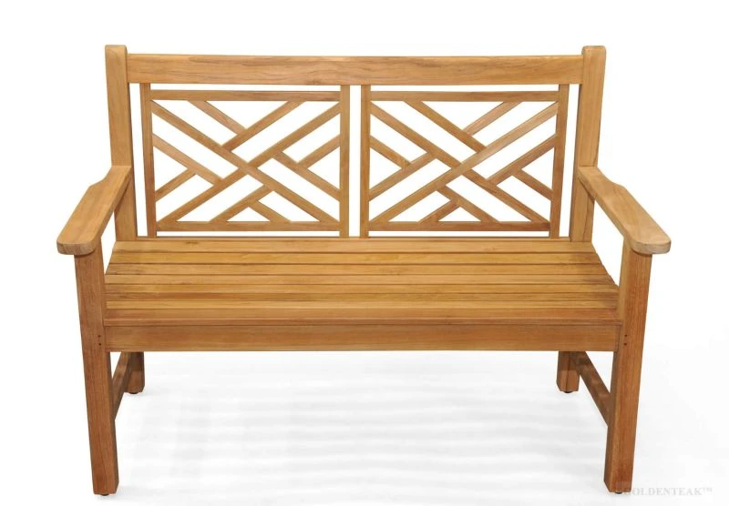 Teak Chippendale Bench 4 ft. - 48 in Premium Teak Furniture Goldenteak